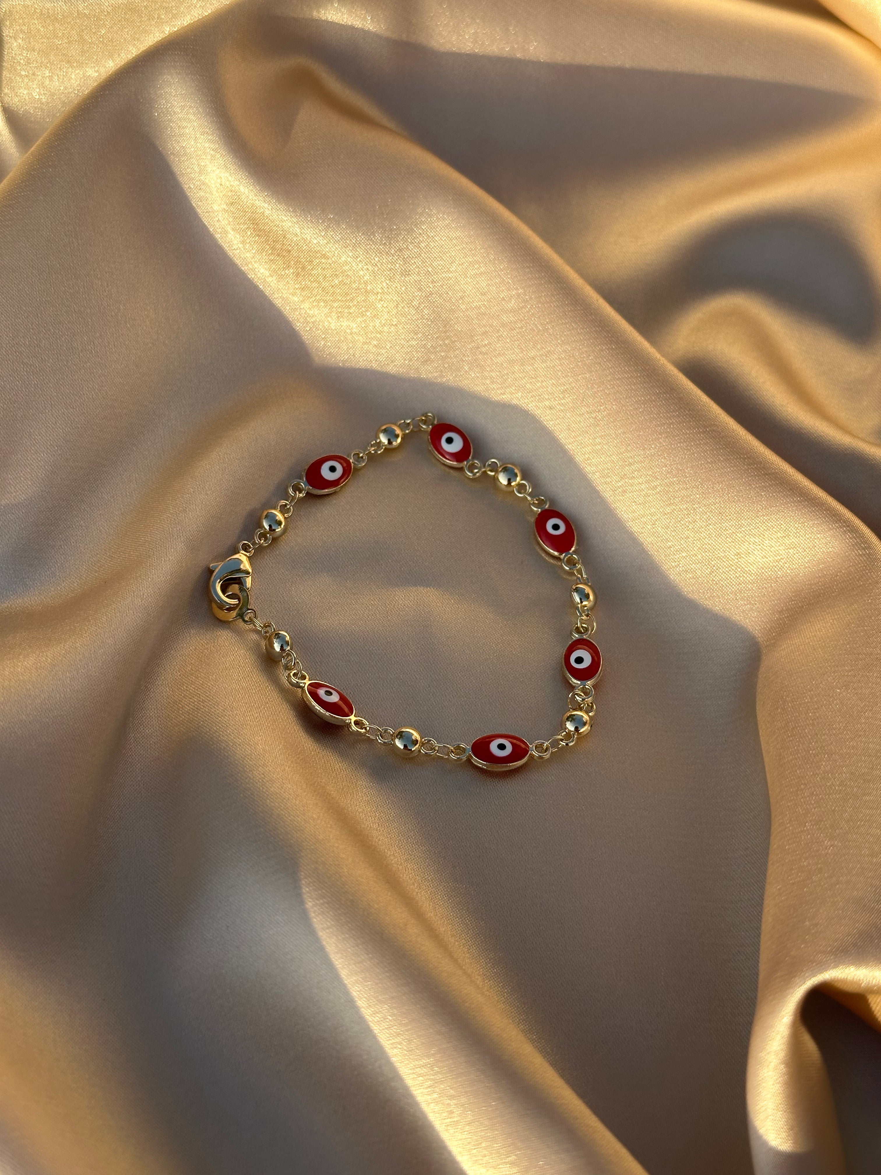 Red Oval Evil Eye Bracelet – TigreJewelry